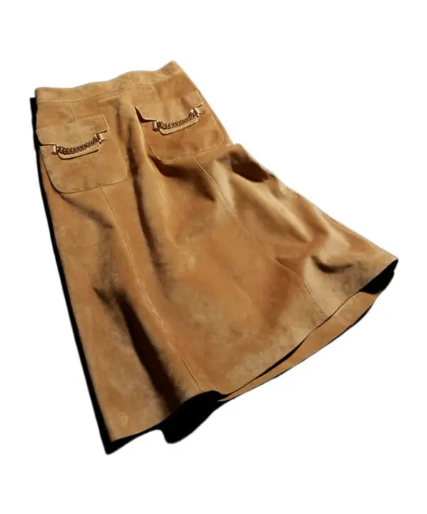 Gucci Chain Detail Leather Skirt