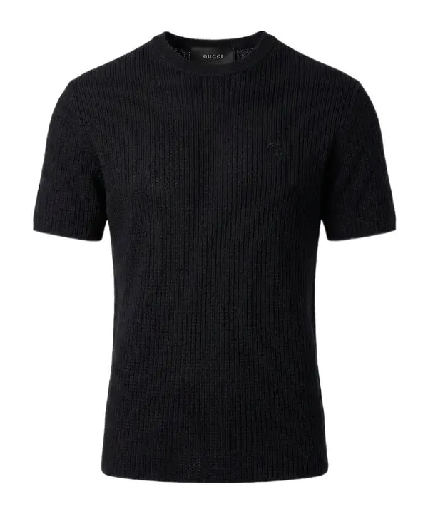 Gucci Technical Knit Fabric T-shirt - Black