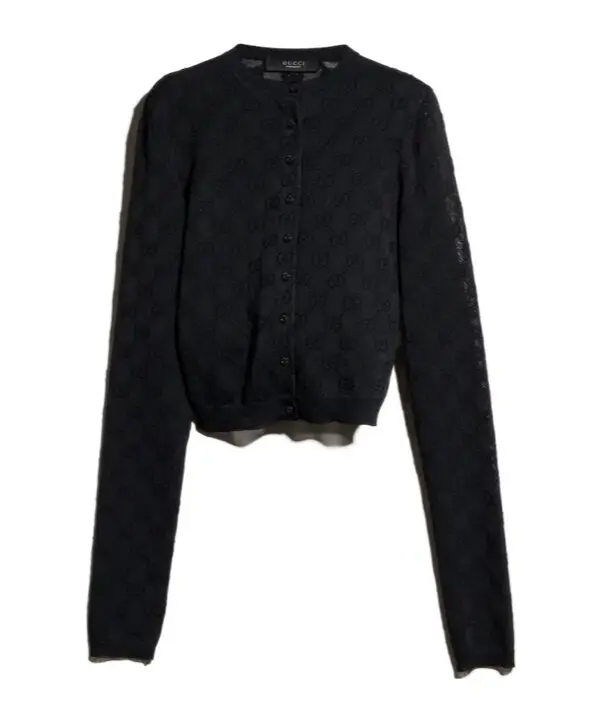 Gucci Monogram Sheer Cardigan
