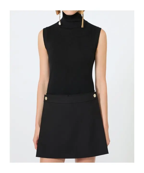 Sportmax Sleeveless Fine Knit Turtleneck Jumper - Black