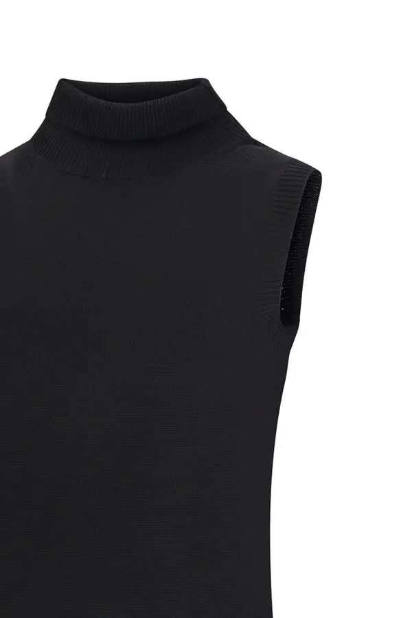 Sportmax Sleeveless Fine Knit Turtleneck Jumper - Black