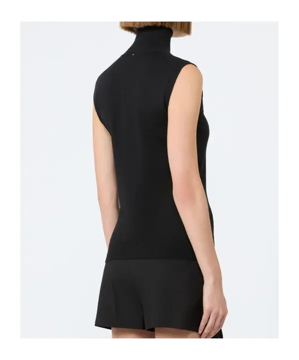 Sportmax Sleeveless Fine Knit Turtleneck Jumper - Black