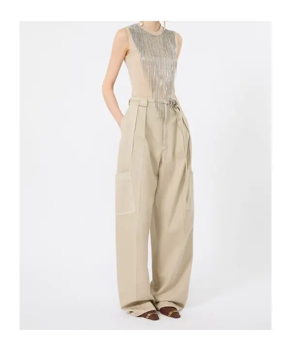 Sportmax Sleeveless Crewneck Top With Rhinestone Fringe