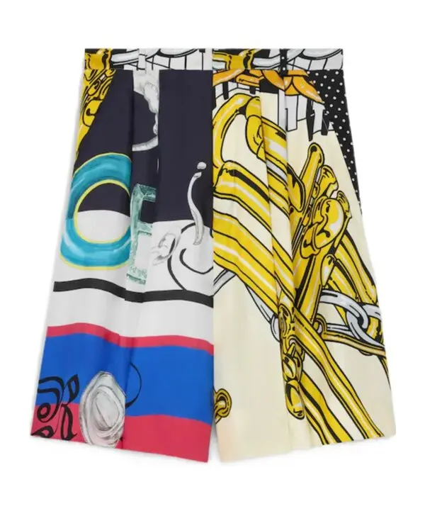 Celine Printed Silk Twill Shorts - Polychromatic