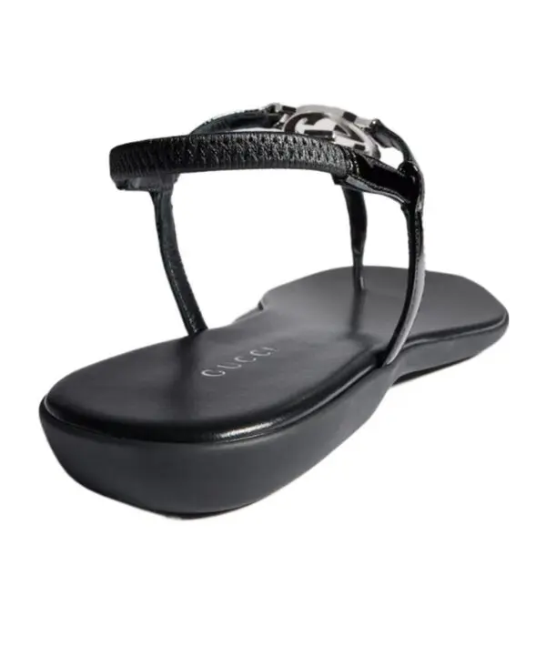 Gucci Interlocking G Thong Sandals - Black
