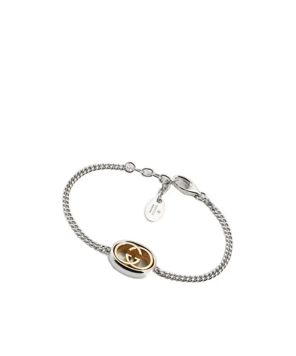Gucci Interlocking Chain Bracelet - Palladium And Gold