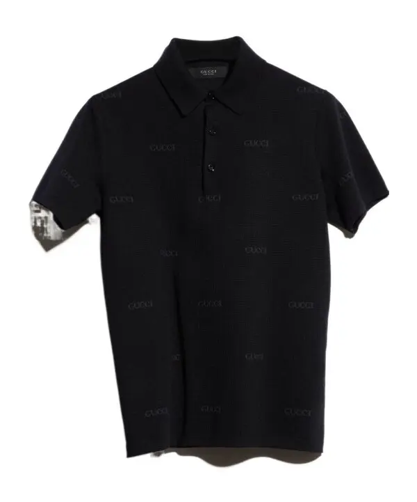 Gucci Monogram Embroidered Polo Shirt