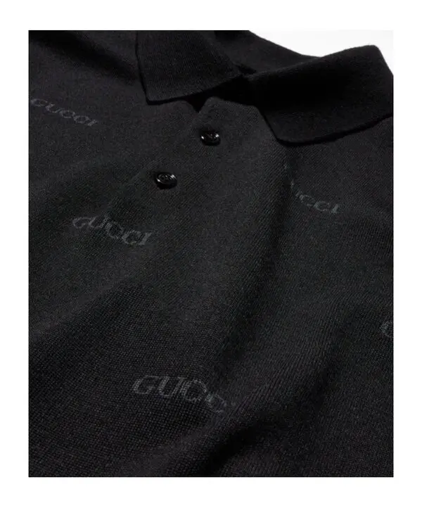 Gucci Monogram Embroidered Polo Shirt