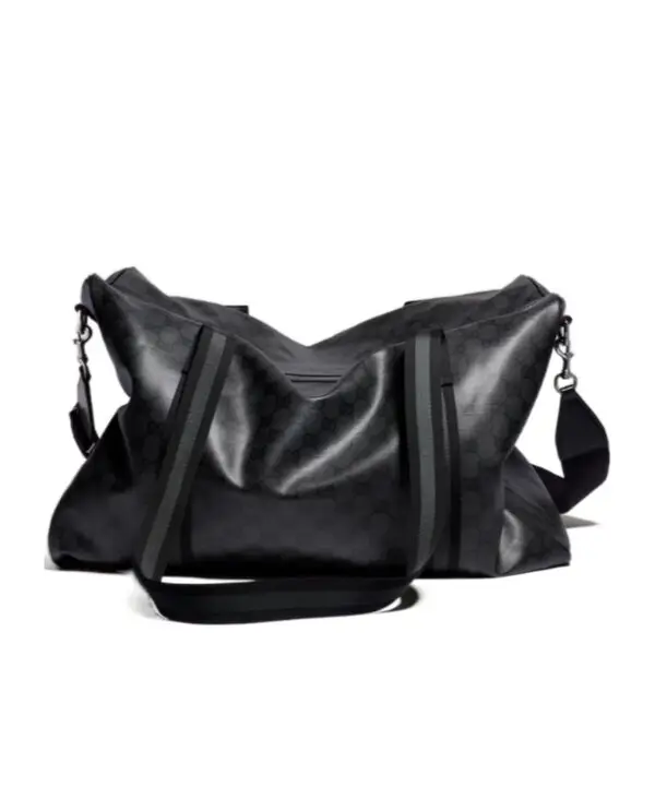 Gucci Medium Duffle Bag With Web - Black