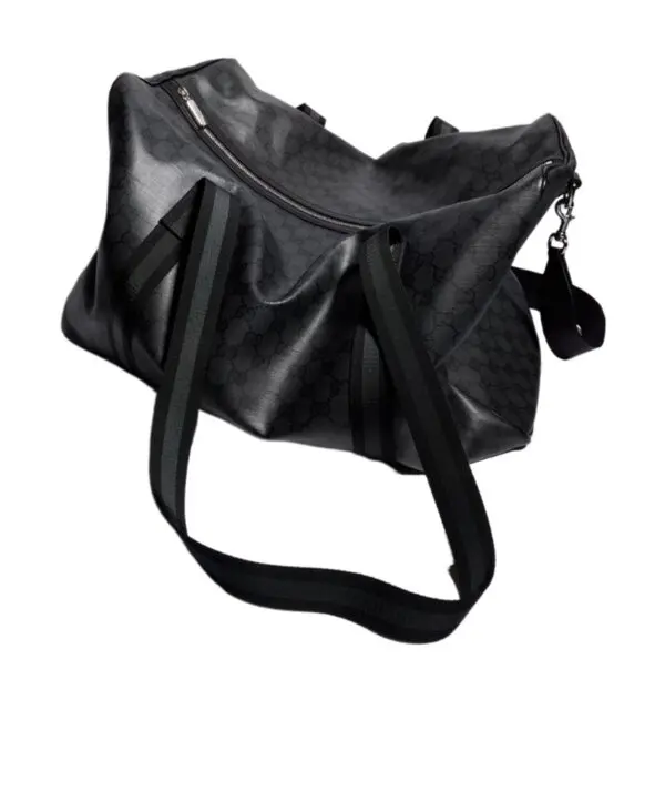 Gucci Medium Duffle Bag With Web - Black