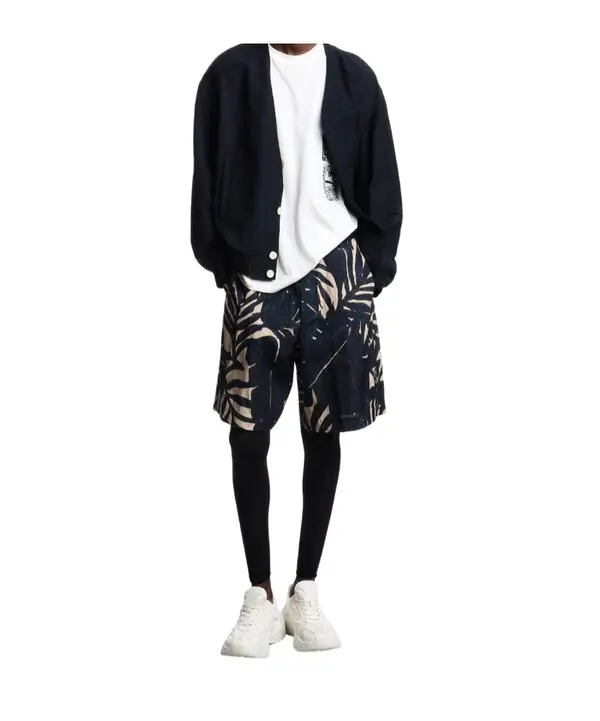 Emporio Armani Pleated Patterned Bermuda Shorts