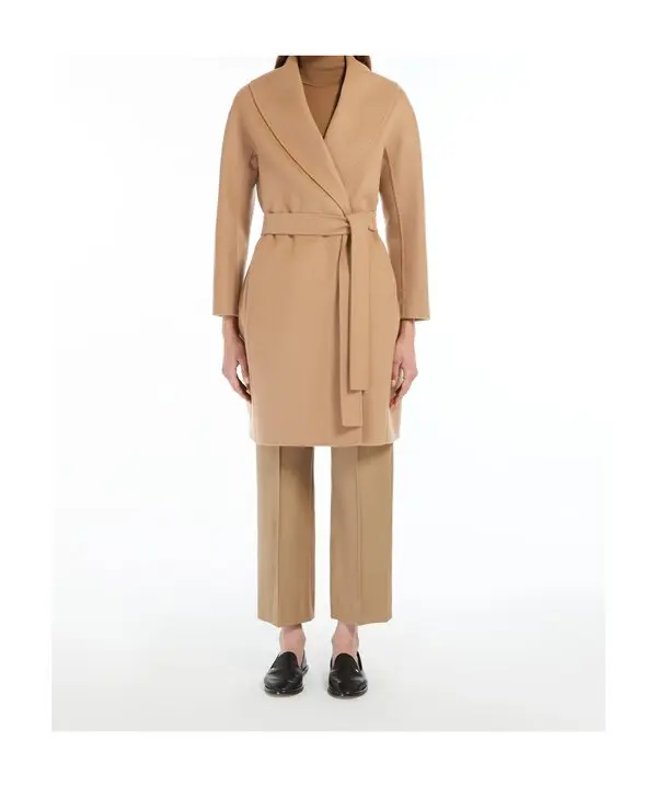 Max Mara Long Sleeved Belted Coat - Camel