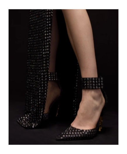 Gucci Castello Studded Pointed Toe Pumps With Bamboo Heel