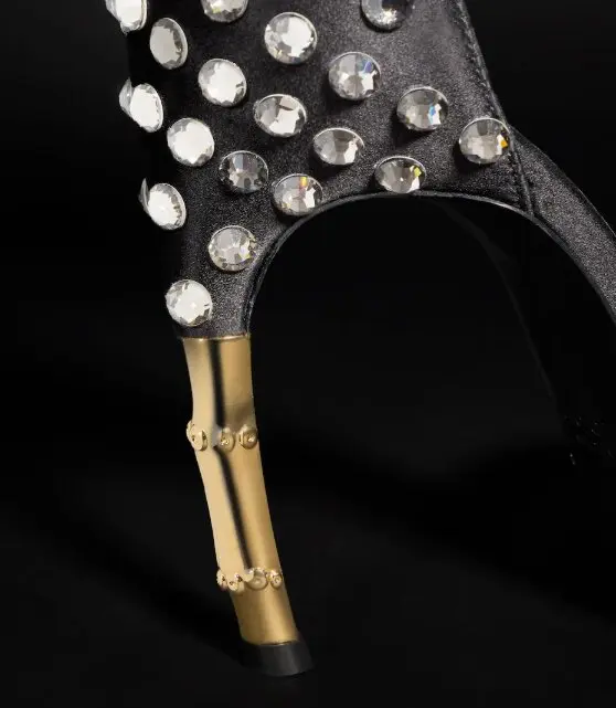 Gucci Castello Studded Pointed Toe Pumps With Bamboo Heel