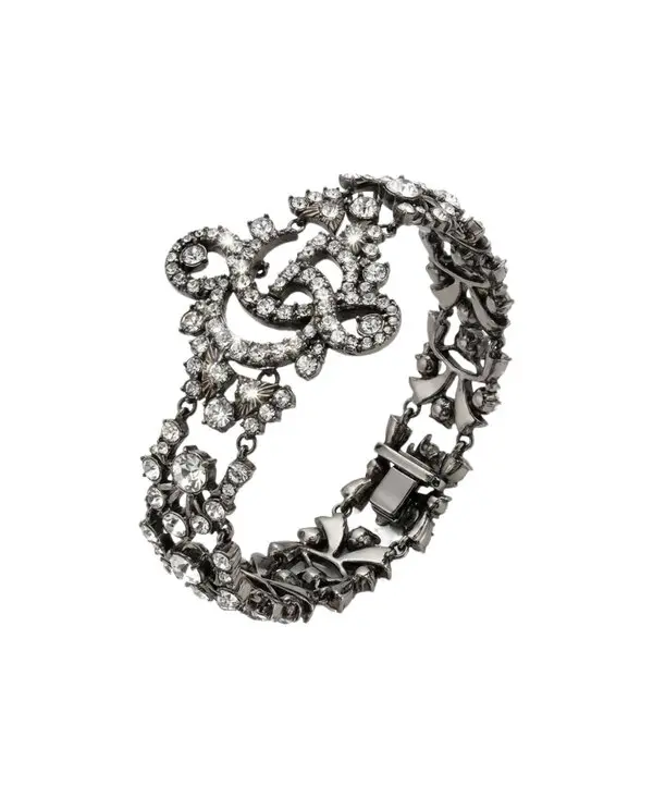 Gucci Gg Marmont Crystal Bracelet - Black