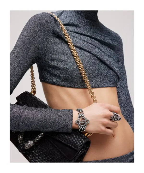 Gucci Gg Marmont Crystal Bracelet