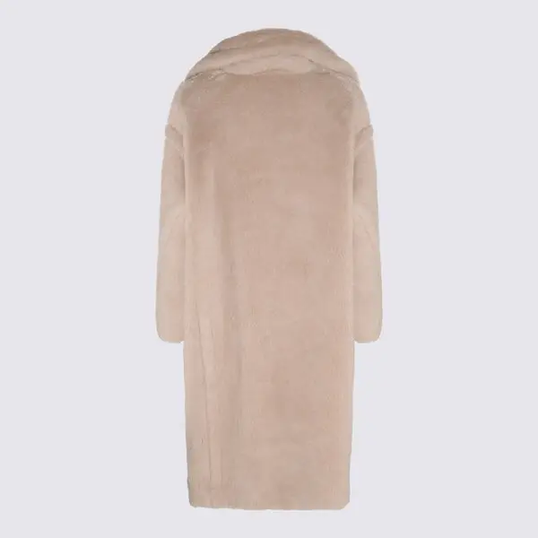 Max Mara Double-breasted Faux Fur Coat - Sand-colored