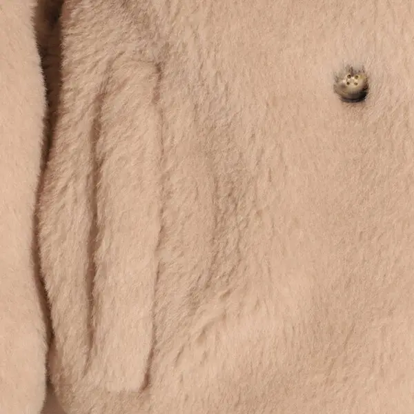 Max Mara Double-breasted Faux Fur Coat - Sand-colored