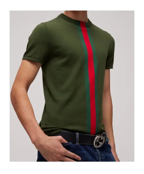 Gucci Knit Cotton T-shirt With Web Intarsia