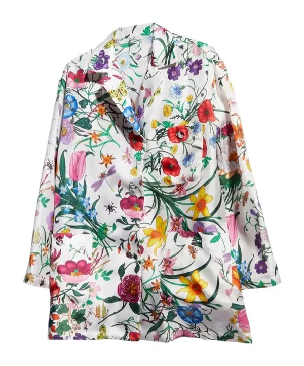 Gucci Floral Print Silk Twill Shirt - Multi-color