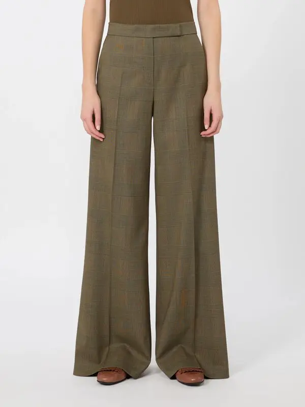 Max Mara Netto Check-pattern Wide-leg Trousers