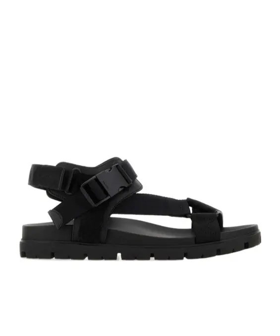 Prada Buckled Strappy Sandals - Black