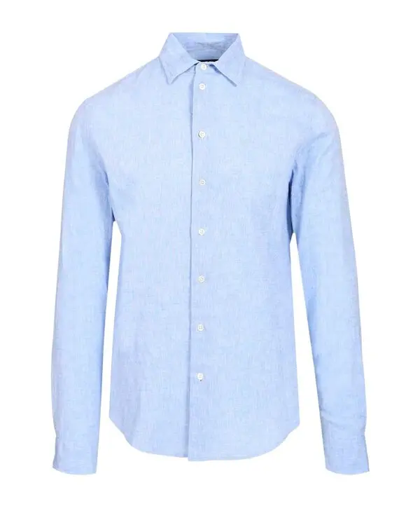 Emporio Armani Classic Linen Shirt - Blue