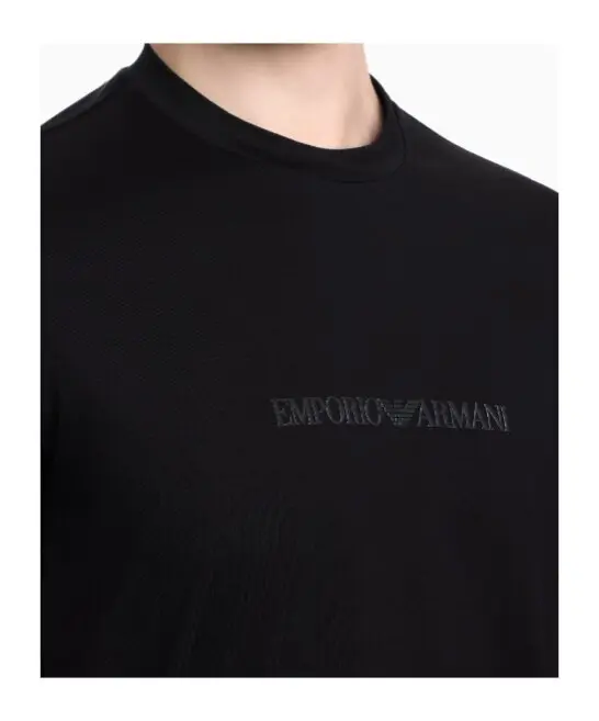 Emporio Armani Logo Embossed Crewneck T-shirt