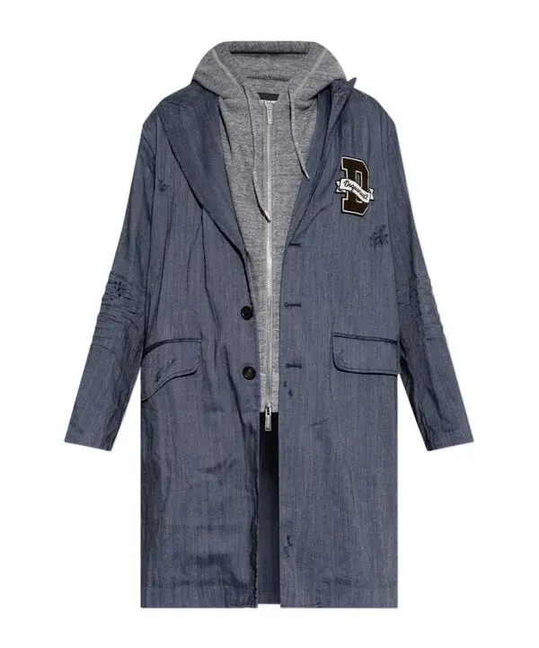 Dsquared2 Hooded Logo-patch Coat