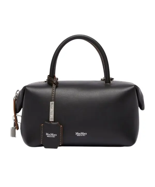 Max Mara Natural Leather Bowler Bag - Black