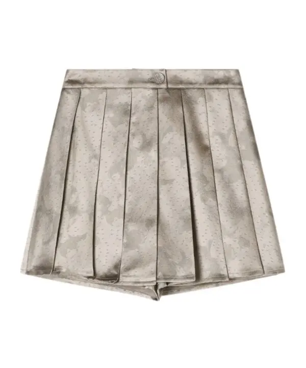 Emporio Armani Button Pleated Mini Skirt - Grey