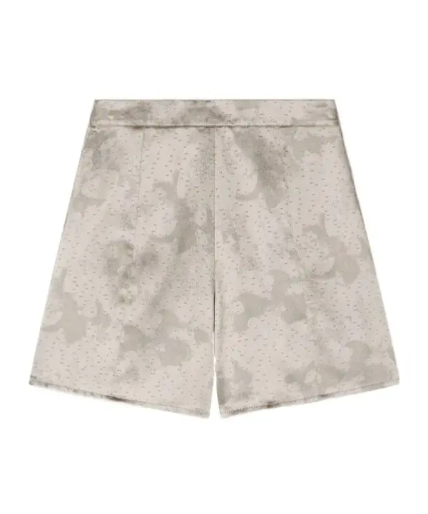 Emporio Armani Pleated Mini Skirt With Jacquard Camo Flower Motif