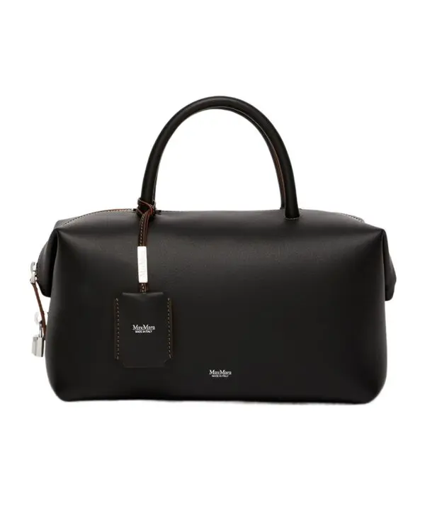 Max Mara Medium Natural Leather Bowler Bag - Black