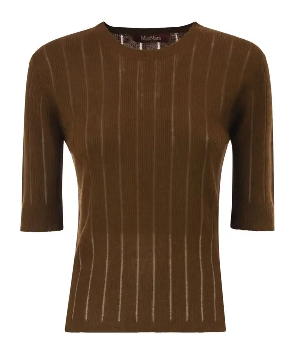 Max Mara Ribbed Knit Top - Brown