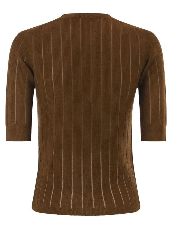 Max Mara Ribbed Knit Top - Brown