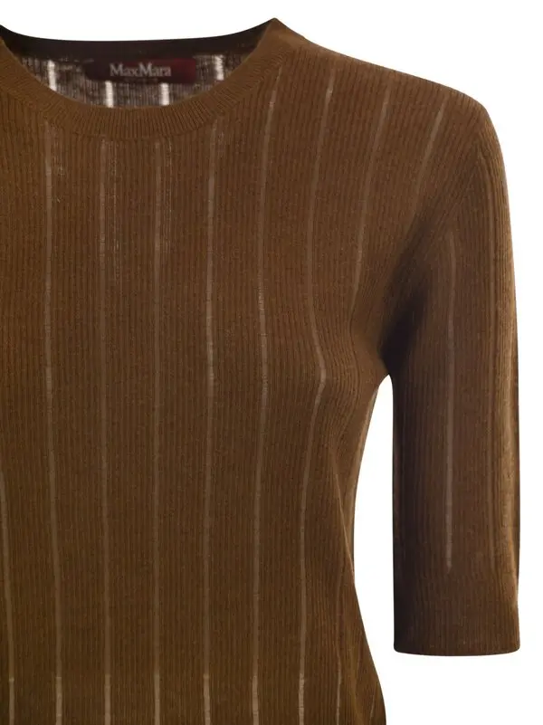 Max Mara Ribbed Knit Top - Brown