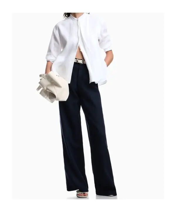 Emporio Armani Wide-leg Linen Trousers