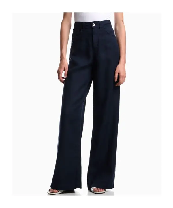 Emporio Armani Wide-leg Linen Trousers
