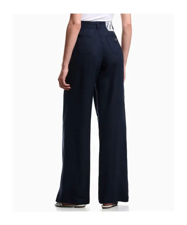 Emporio Armani Wide-leg Linen Trousers