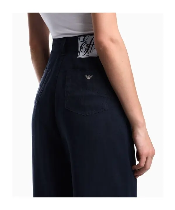 Emporio Armani Wide-leg Linen Trousers