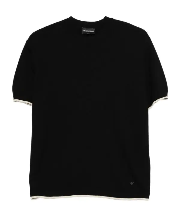 Emporio Armani Round Neck Knitted T-shirt - Black