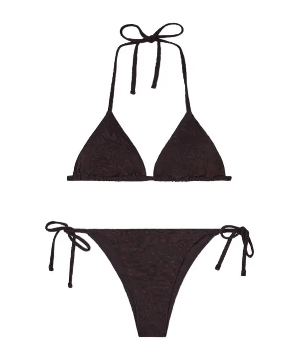 Emporio Armani Lycra Jacquard Bikini - Brown