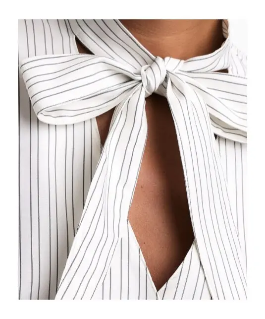 Emporio Armani Striped Tie-neck Shirt