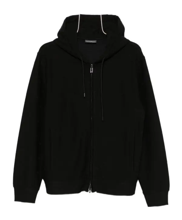 Emporio Armani Full Zip Hoodie With Drawstring Hood