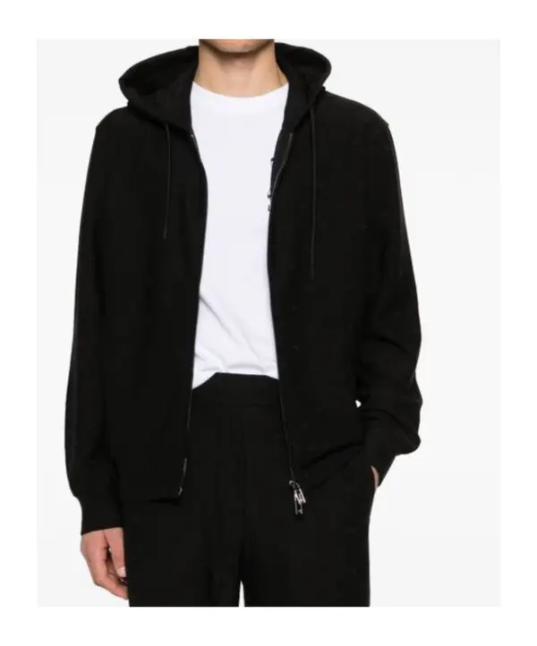 Emporio Armani Full Zip Hoodie With Drawstring Hood