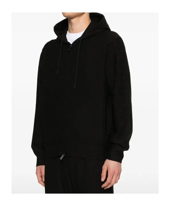 Emporio Armani Full Zip Hoodie With Drawstring Hood