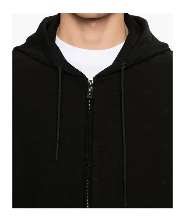Emporio Armani Full Zip Hoodie With Drawstring Hood