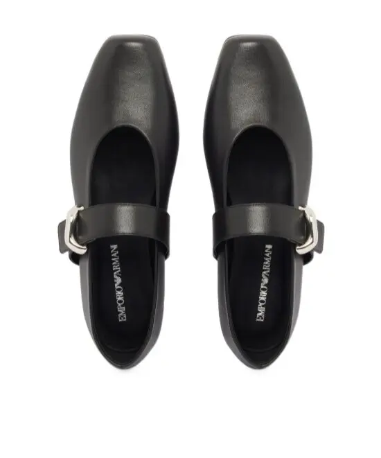 Emporio Armani Nappa Leather Ballerinas