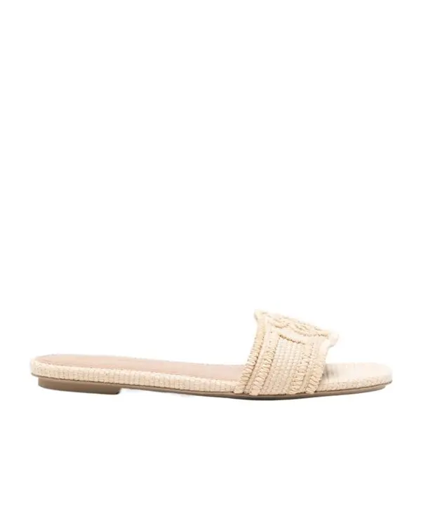 Emporio Armani Woven Slip-on Sandals - Beige