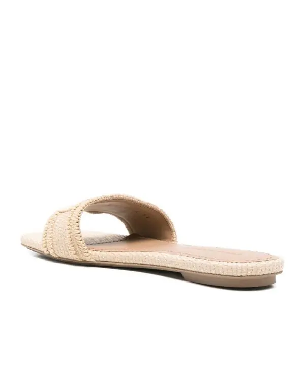 Emporio Armani Woven Slip-on Sandals - Beige